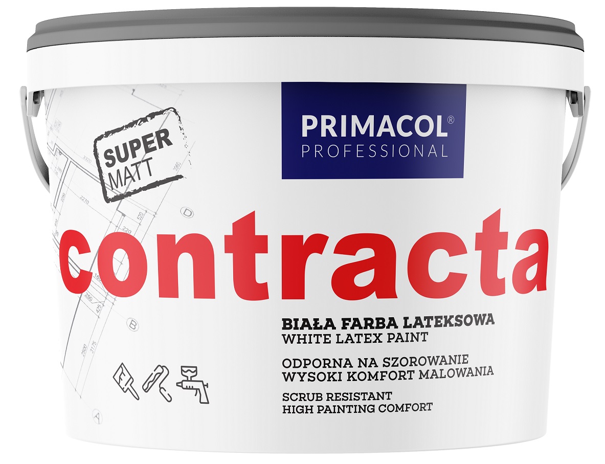 PRIMACOL FARBA BIAŁA CONTRACTA 10L - Budino.pl - Dla domu i nie tylko